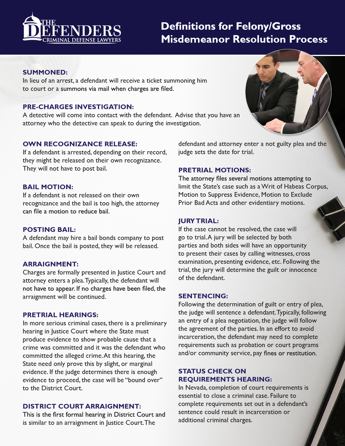 Case Resolution Process | The Defenders Criminal Defense Attorneys